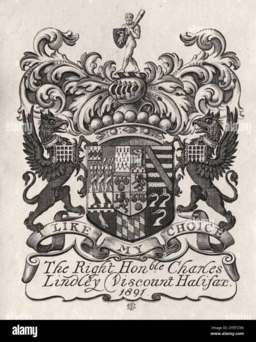 Charles Lindley Wood Viscount Halifax bookplate Stock Photo - Alamy