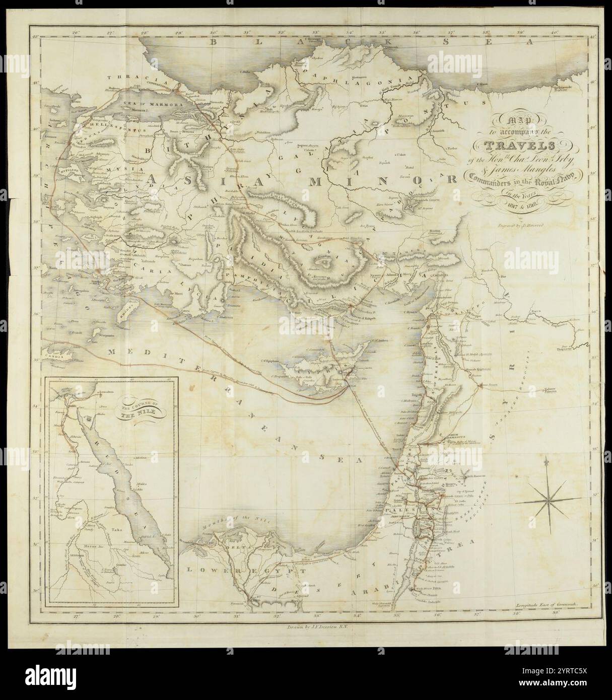 Charles Leonard Irby, Map to accompany the Travels of Charles Leonard ...