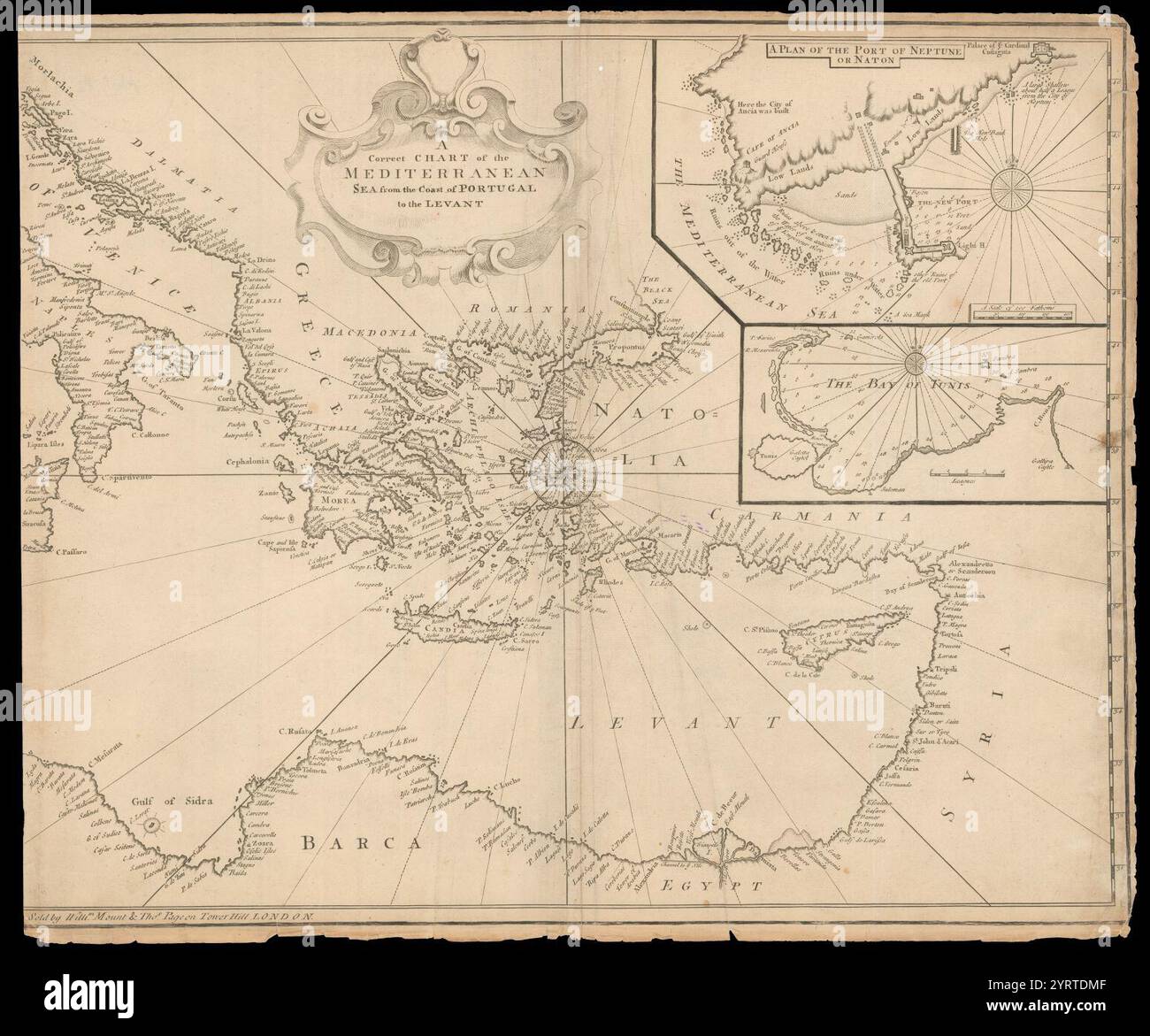Charles Price, A correct chart of the Mediterranean Sea from the coast ...