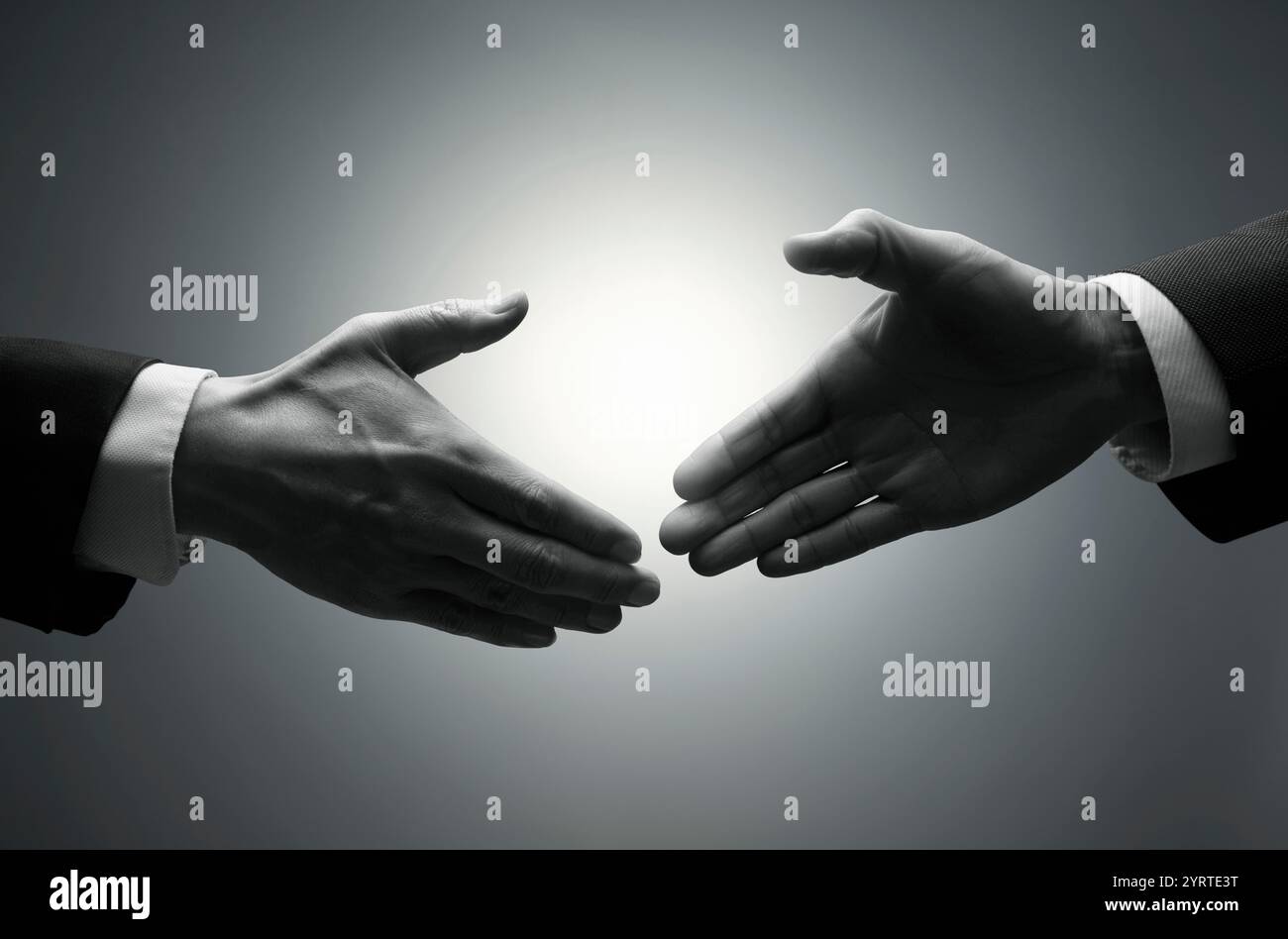 Hands about to shake hands Stock Photo - Alamy