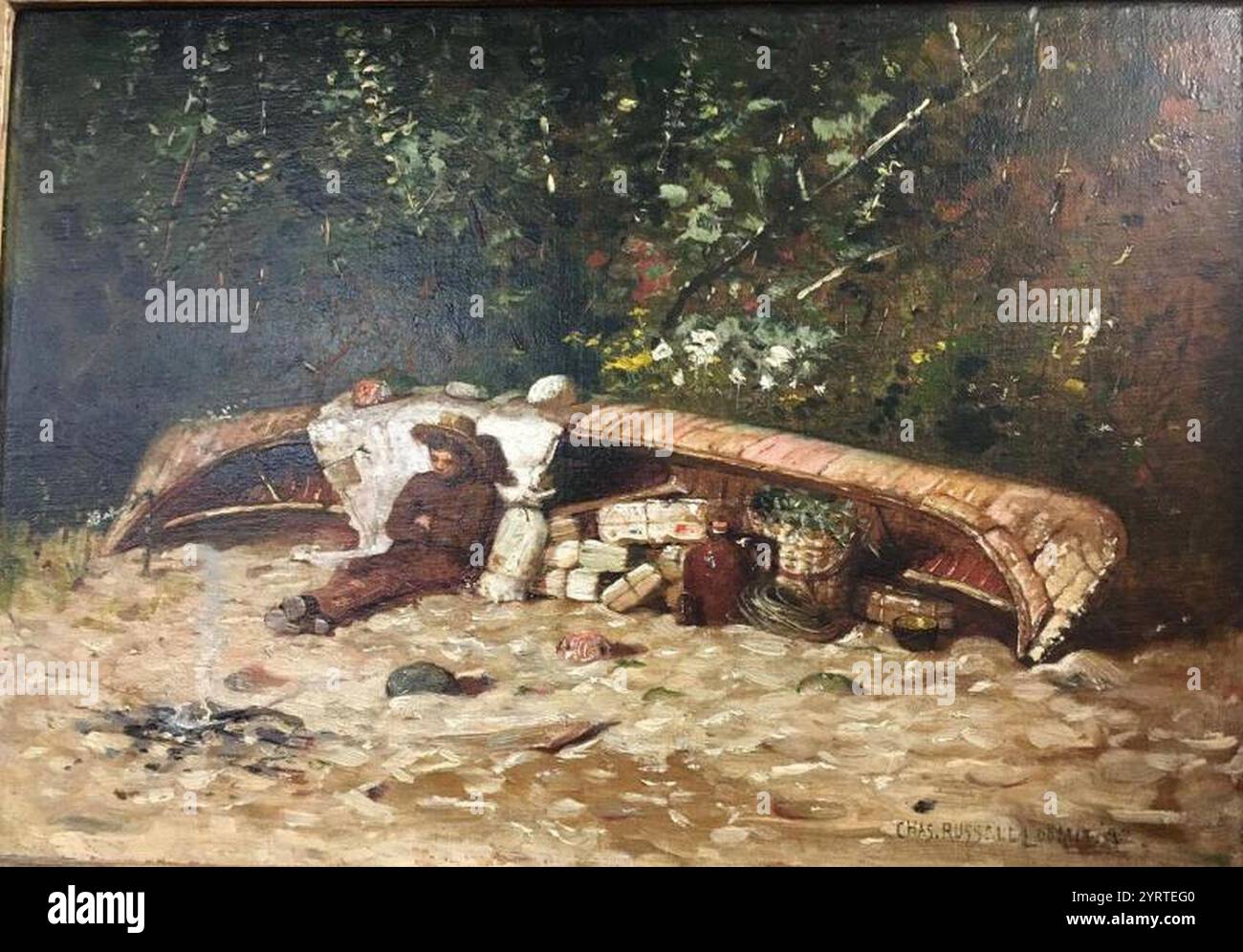 Charles Russell Loomis - Canoeist Resting Stock Photo - Alamy