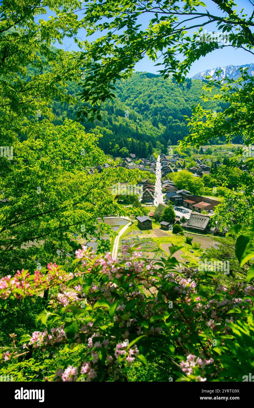 World Heritage Site: Shirakawa-go Gassho-style Village in Spring Stock ...
