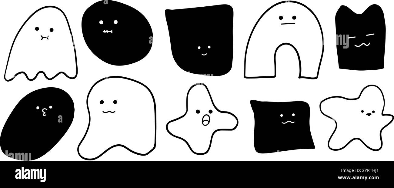 Hand-Drawn Emoji | Abstract Shape Set Illustration | Minimalist Doodle ...