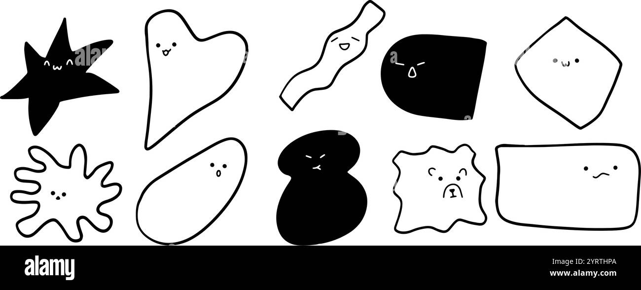 Hand-Drawn Emoji | Abstract Shape Set Illustration | Minimalist Doodle ...