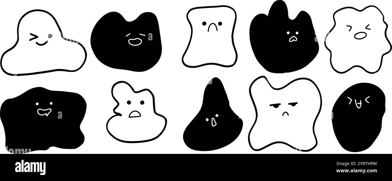 Hand-Drawn Emoji | Abstract Shape Set Illustration | Minimalist Doodle ...