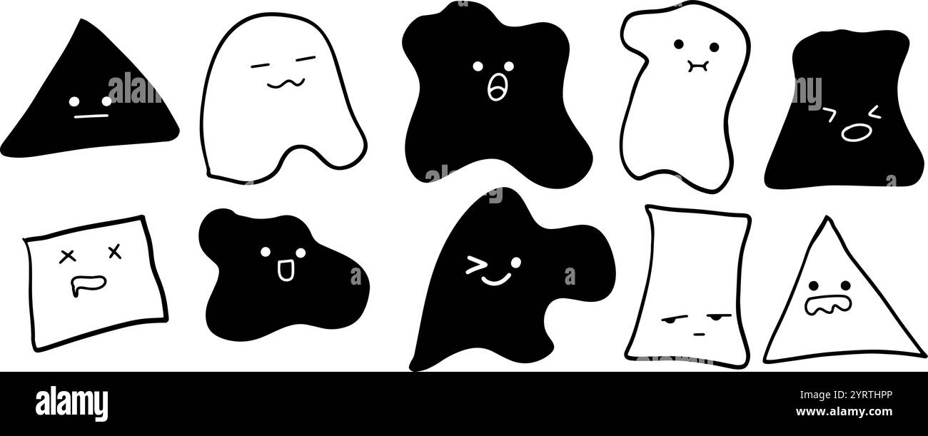 Hand-Drawn Emoji | Abstract Shape Set Illustration | Minimalist Doodle ...