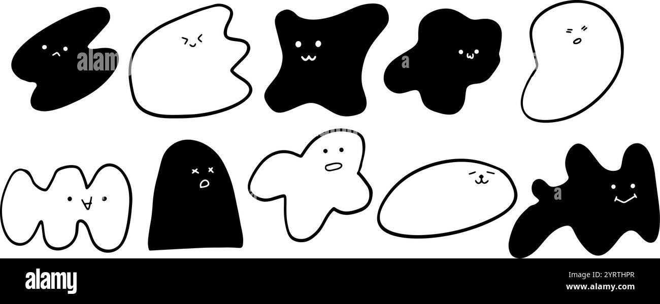 Hand-Drawn Emoji | Abstract Shape Set Illustration | Minimalist Doodle ...
