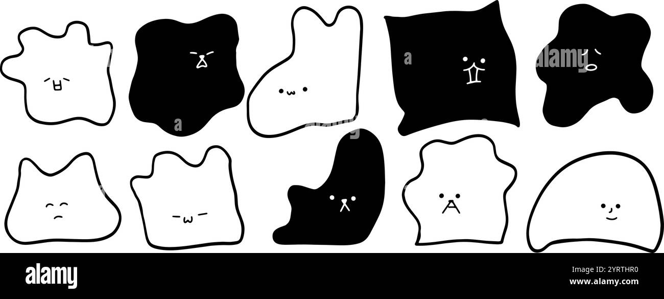 Hand-Drawn Emoji | Abstract Shape Set Illustration | Minimalist Doodle ...