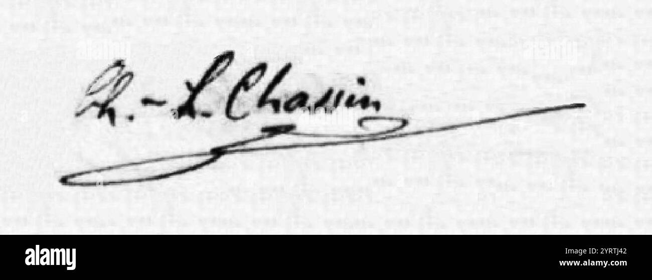 Charles-Louis Chassin (1831-1901) signature 1873 (05A Stock Photo - Alamy
