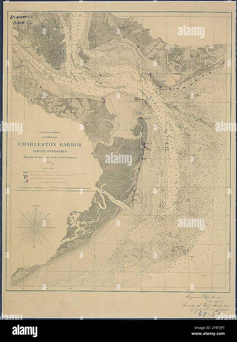 Charleston Harbor and its Approaches Showing the positions of the Rebel ...