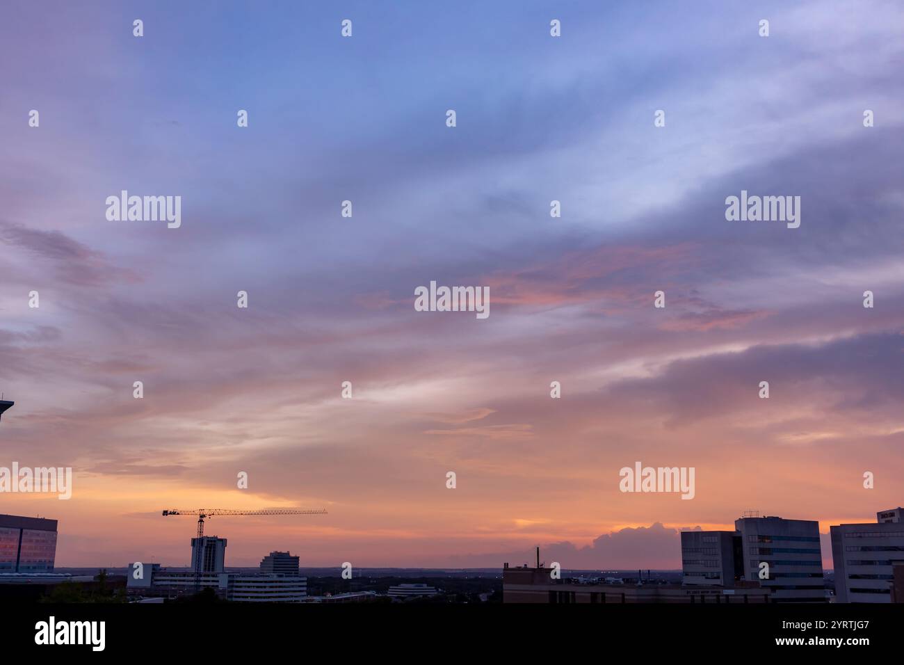 Pink and orange dramatic and colorful sky. Photo was taken of the ...