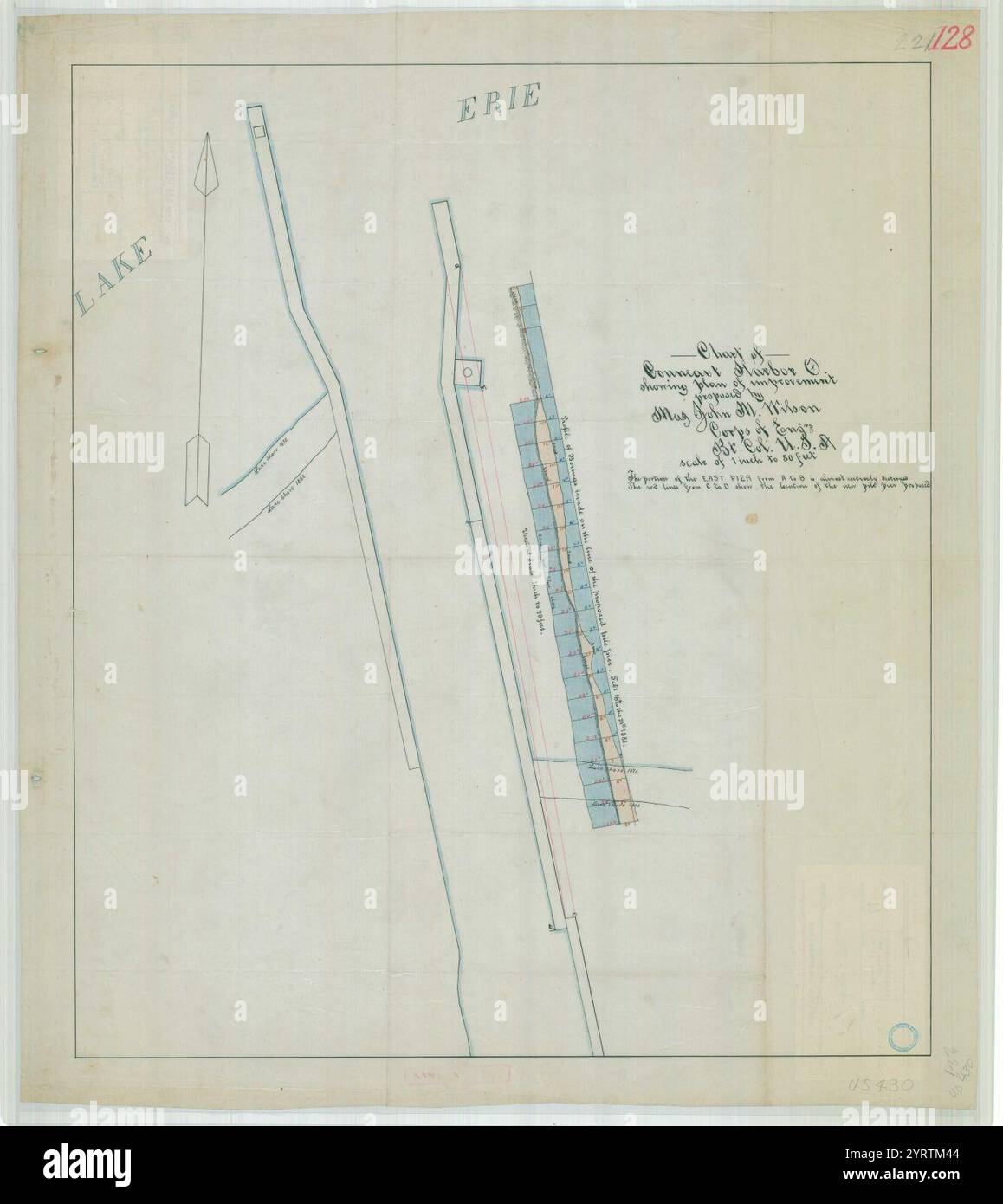 Chart of Conneaut Harbor, Ohio showing plan of improvement proposed by ...