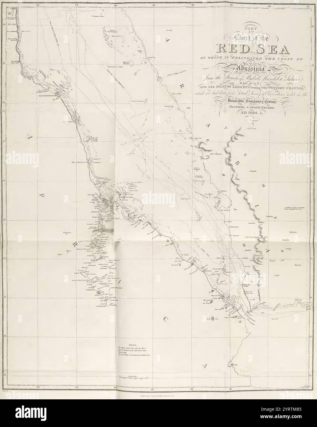 Chart of the Red Sea, the coast of Abyssinia, from the Straits of Bab ...