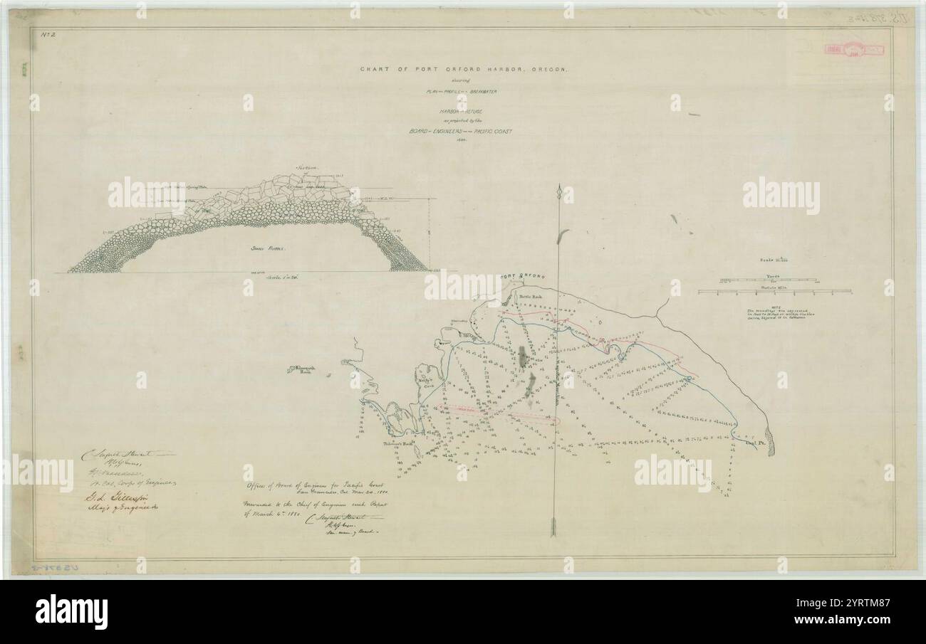 Chart of Port Orford Harbor Oregon Stock Photo - Alamy