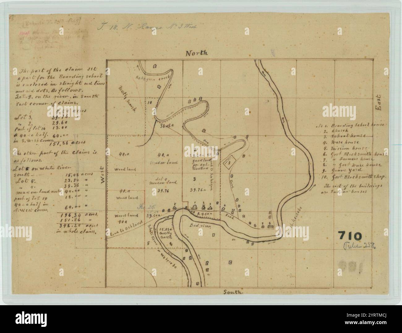 Chart of Township along Bad River Stock Photo - Alamy