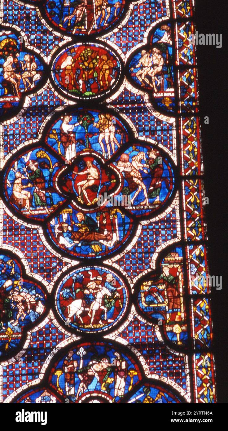 Chartres Cathedral; Creation, Garden of Eden, Adam and Eve, Good ...