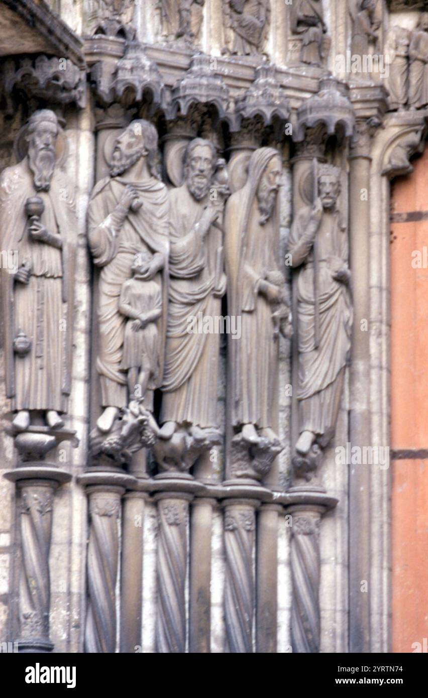 Chartres Cathedral; Melchizedek, Abraham, Isaac, Moses, Samuel (Aaron ...