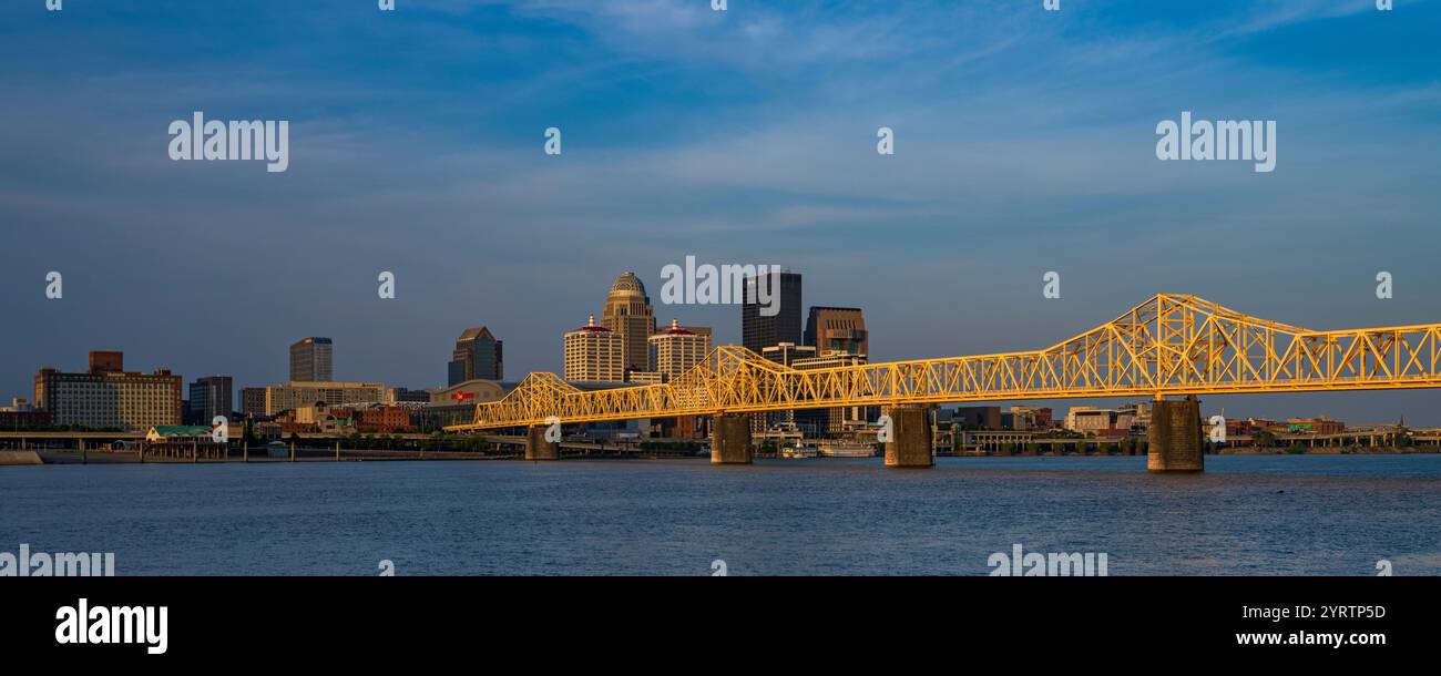 Clark Memorial Bridge crosses Ohio River to Louisville, Kentucky - as ...