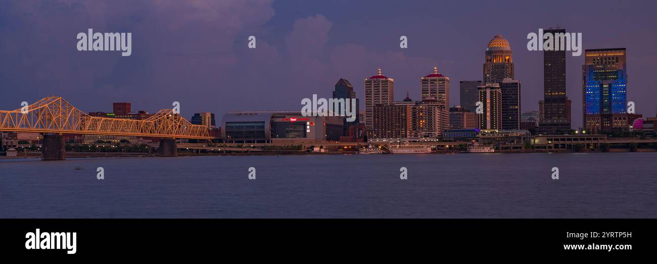 Clark Memorial Bridge crosses Ohio River to Louisville, Kentucky - as ...