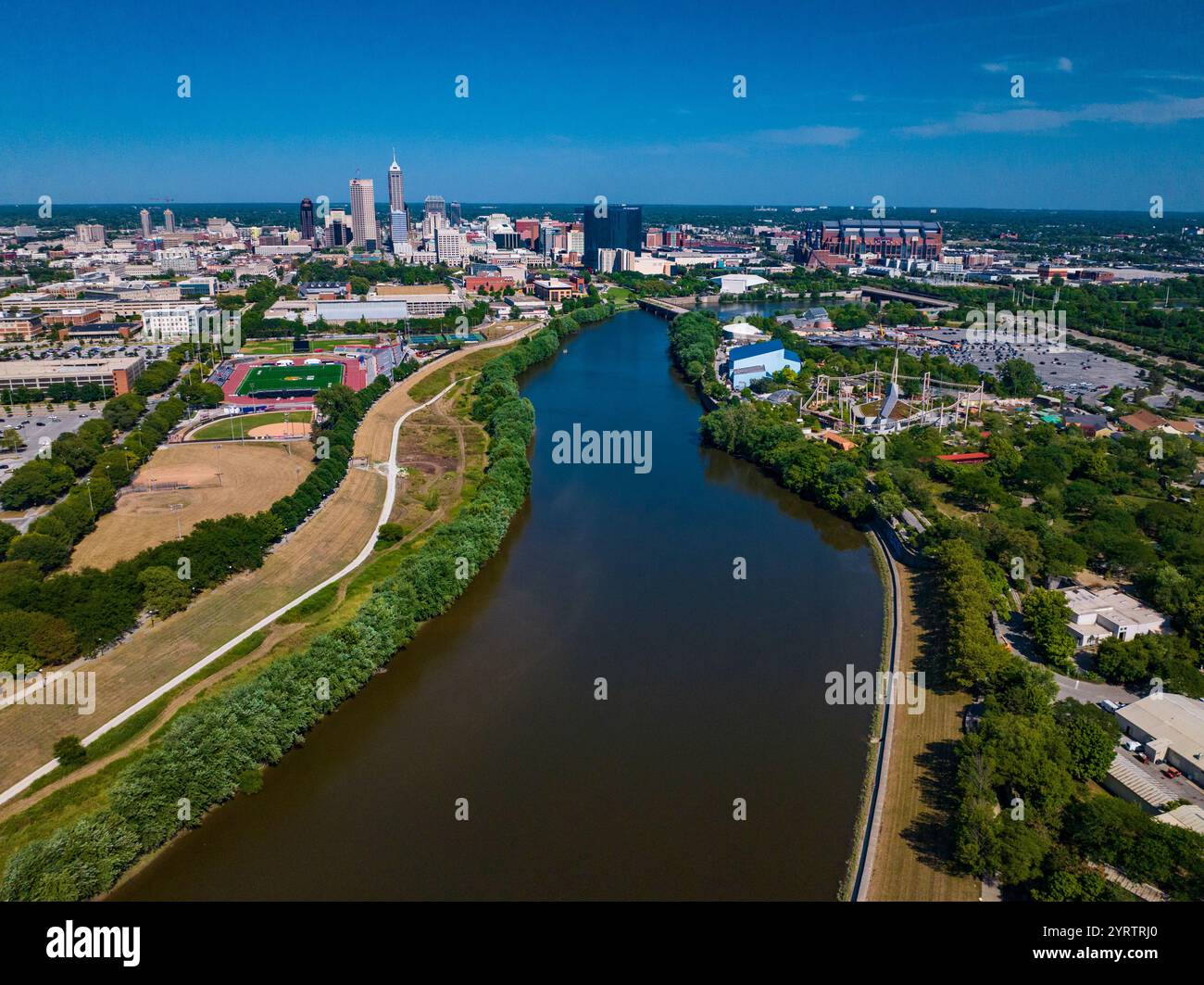Aerial downtown indianapolis indiana hi-res stock photography and ...