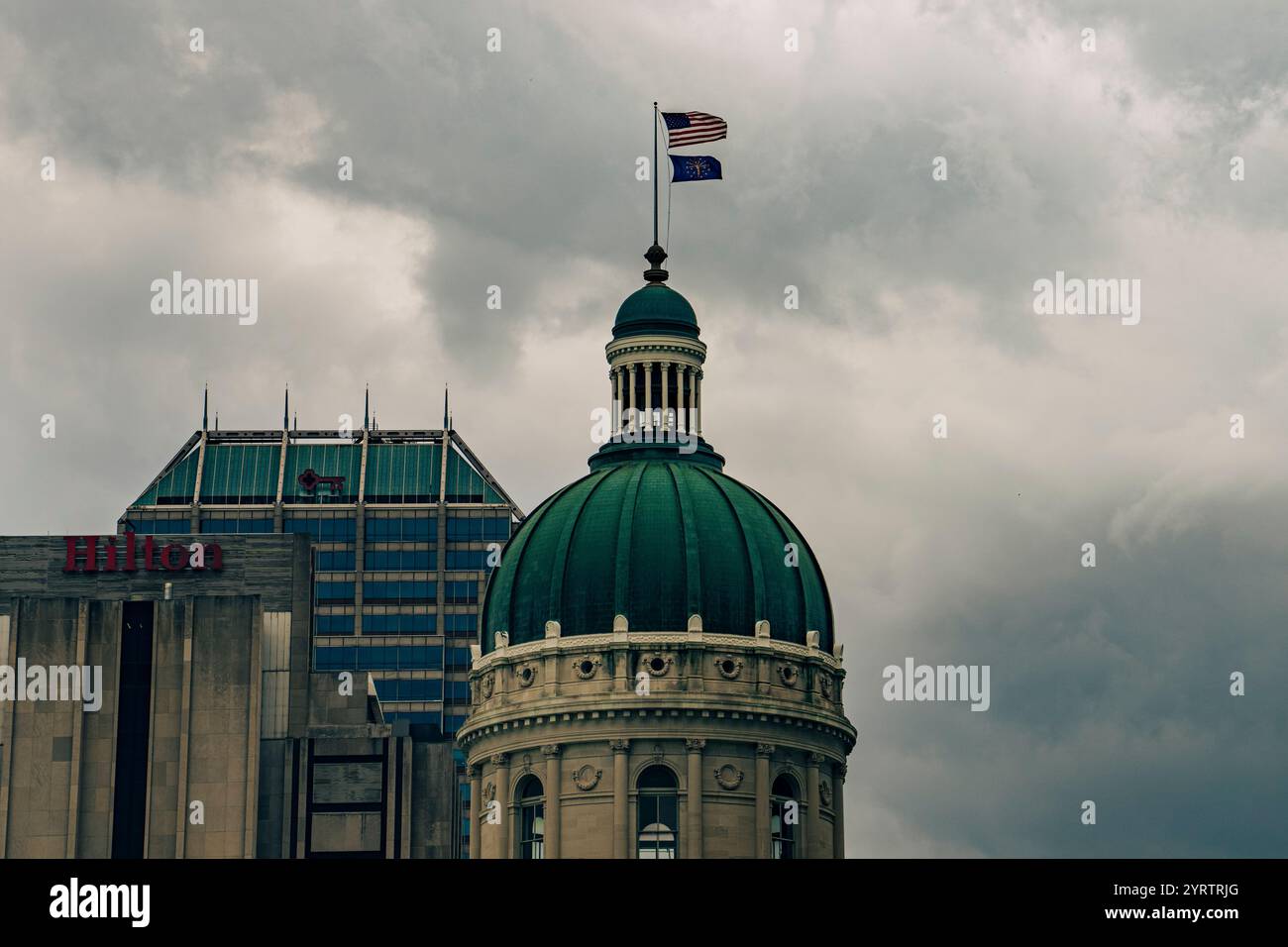 State Capitol Dome of State of Indiana, Indianapolis shows its State ...