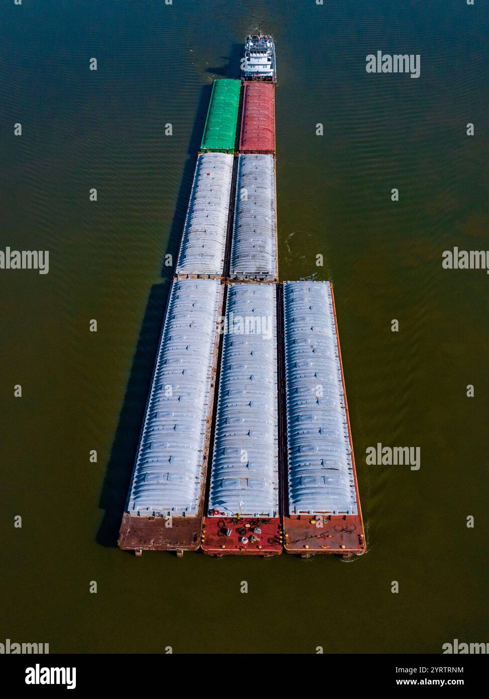 cargo river barge floats down Ohio River, outside of Cincinnati Stock ...