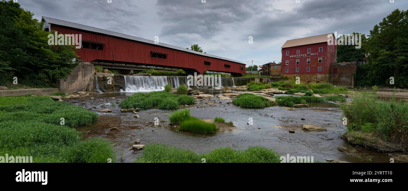 Bridgeton Mill and historic covered bridge, south of Rockville, Indiana ...
