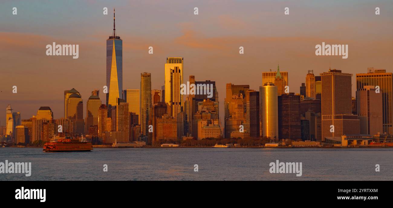 Manhattan skyline with WTC. Financial District NYC. Twin Towers ...