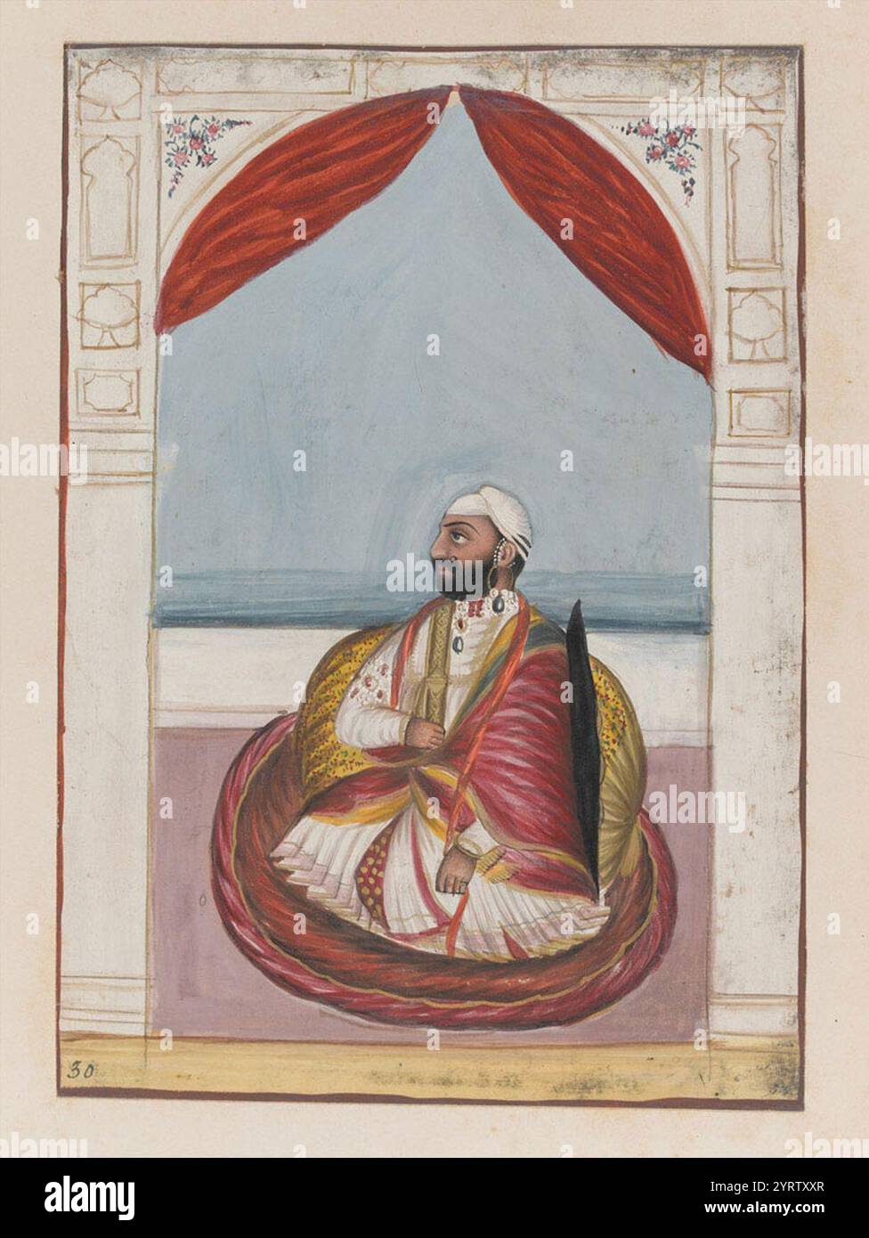 Chet Singh Bajwa. Watercolour by a Company artist, Punjab, ca.1865 ...
