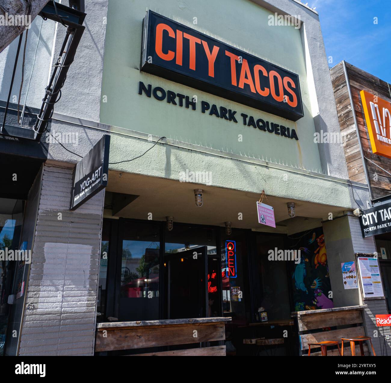 Facade of the famous City Tacos restaurant on University Avenue in ...