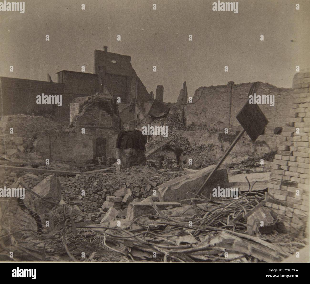 Chicago Fire of 1871, Sherman House Stock Photo - Alamy