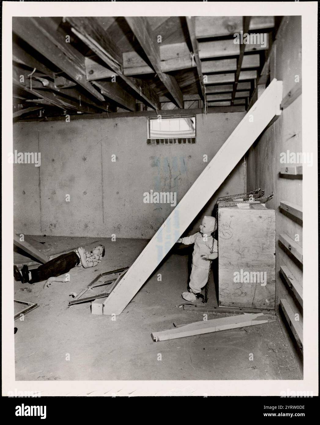 Child manikin in basement, Welfare photos of Operation Cue Atomic ...