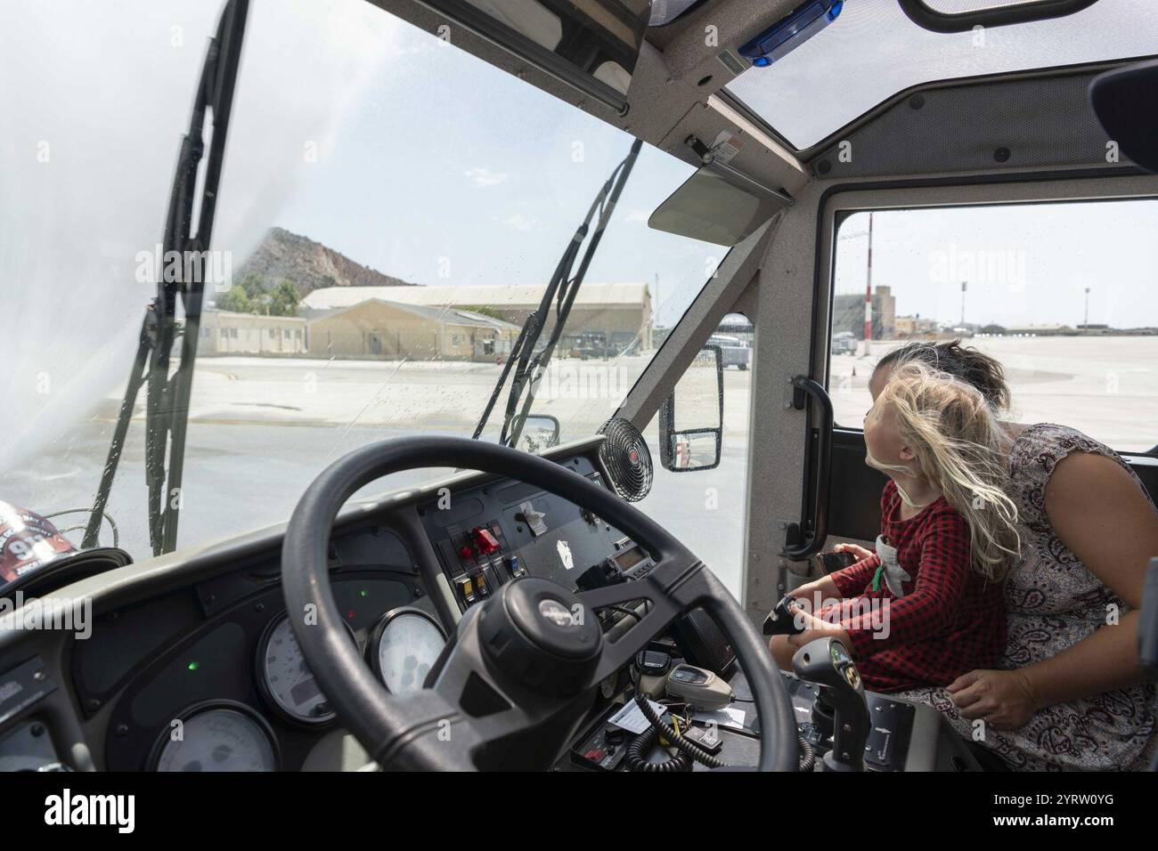 Children visit the NSA Souda Bay Firehouse (8611812 Stock Photo - Alamy