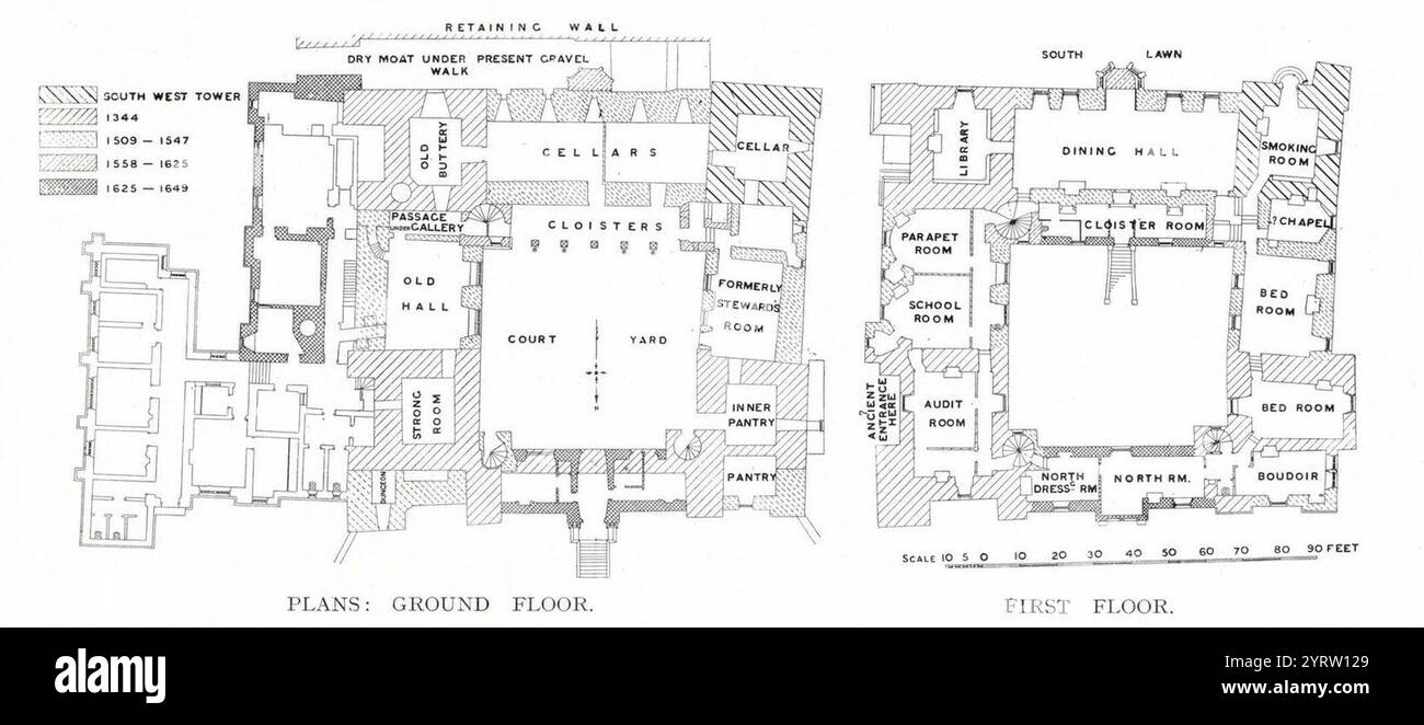 Chillingham Castle plan Stock Photo - Alamy