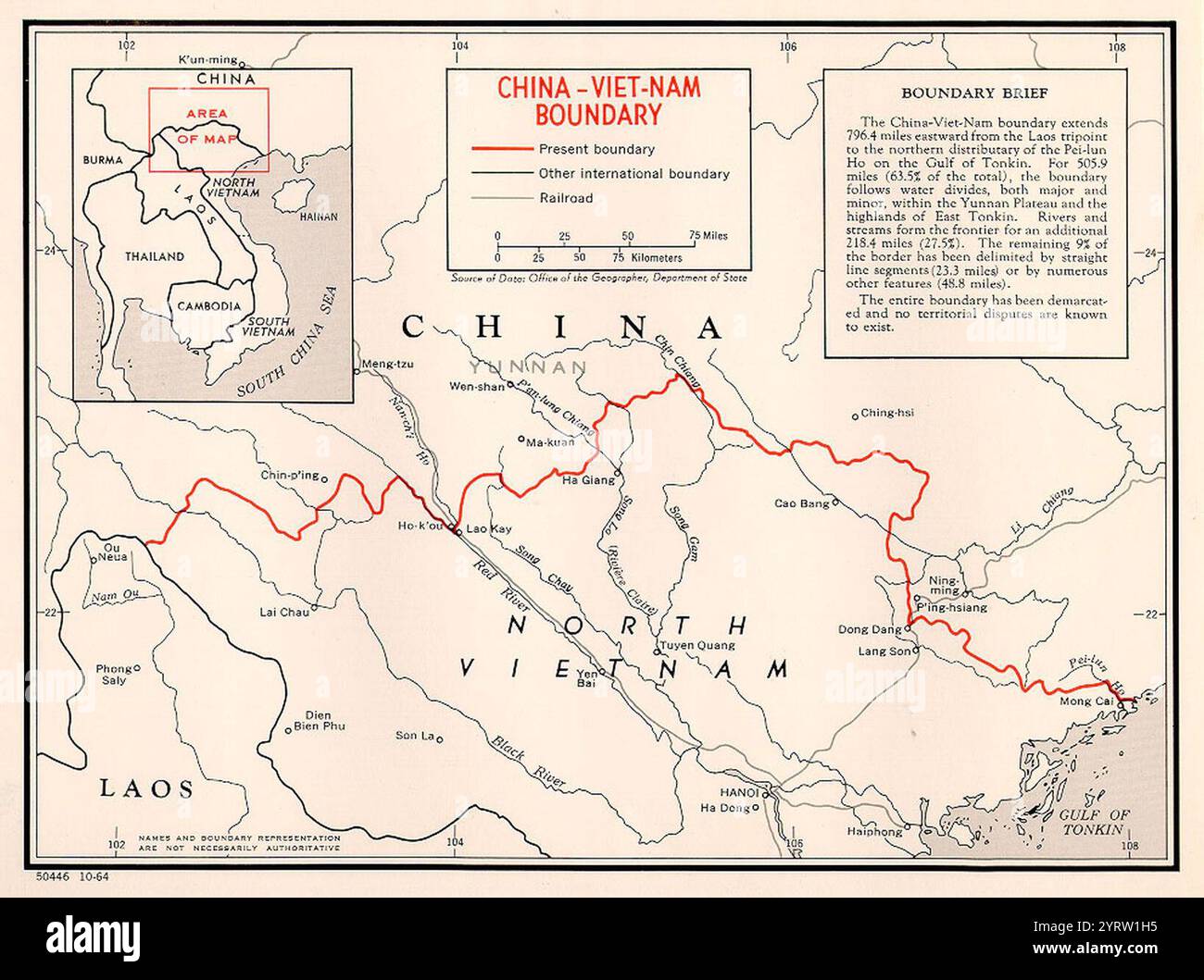 China vietnam border map hi-res stock photography and images - Alamy