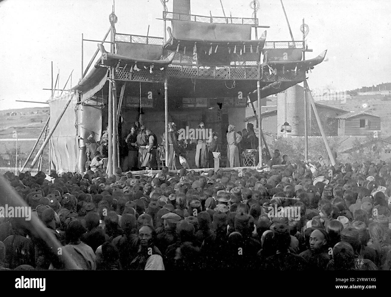 Chinese Theater Production with Actors Props Stage and Audience Pre ...