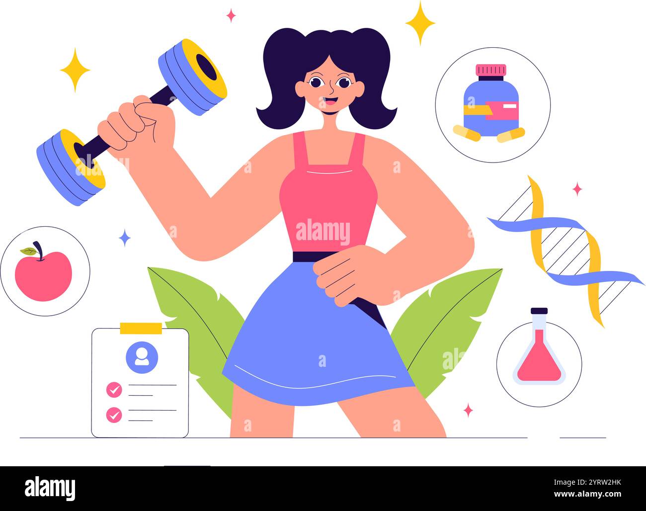 Biohack Vector Illustration Featuring Technological Processes of ...