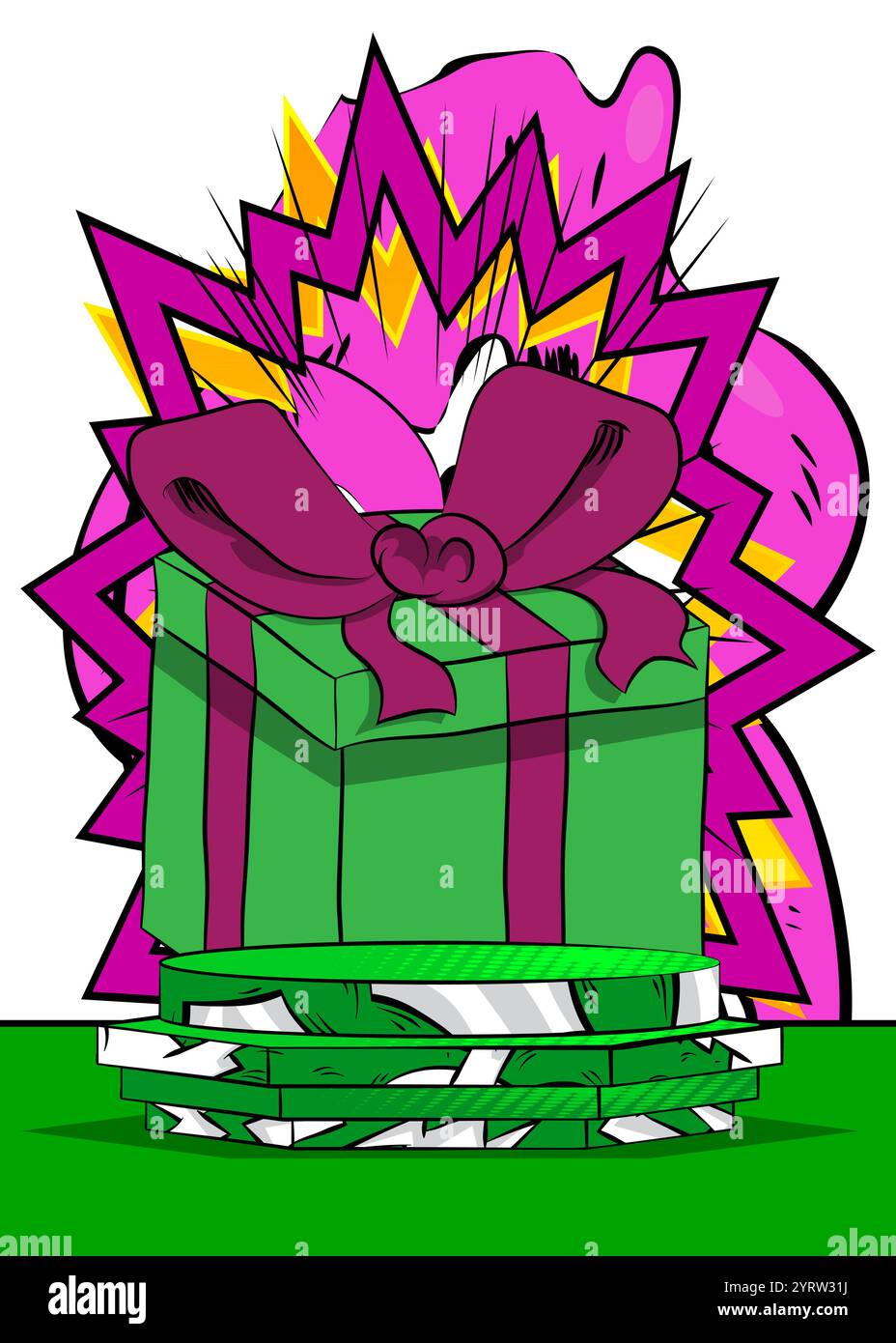 Comic Book Product podium stage for mockup presentation with Gift Box ...