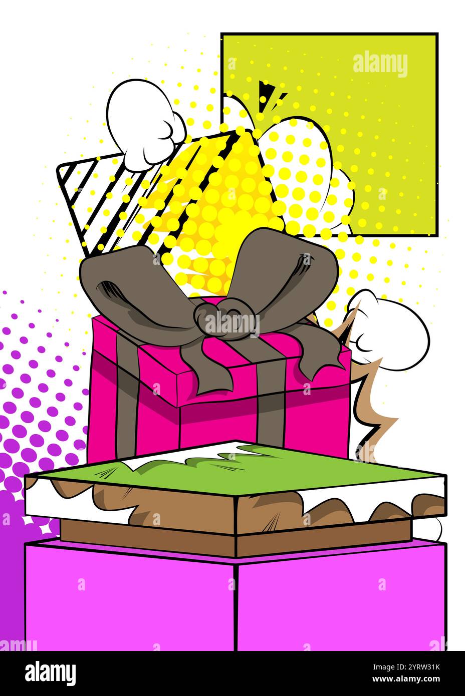 Comic Book Product podium stage for mockup presentation with Gift Box ...