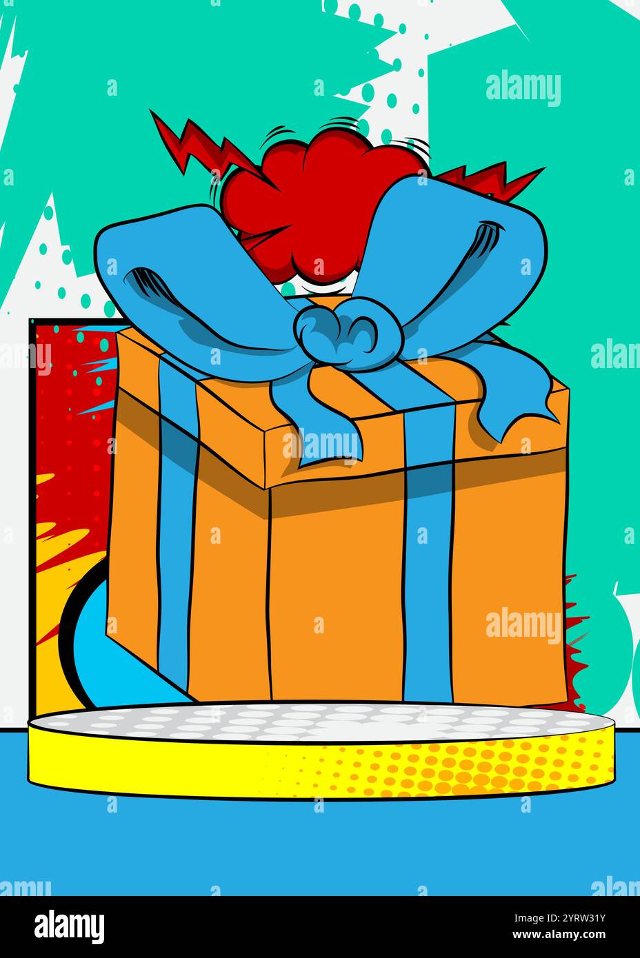 Comic Book Product podium stage for mockup presentation with Gift Box ...