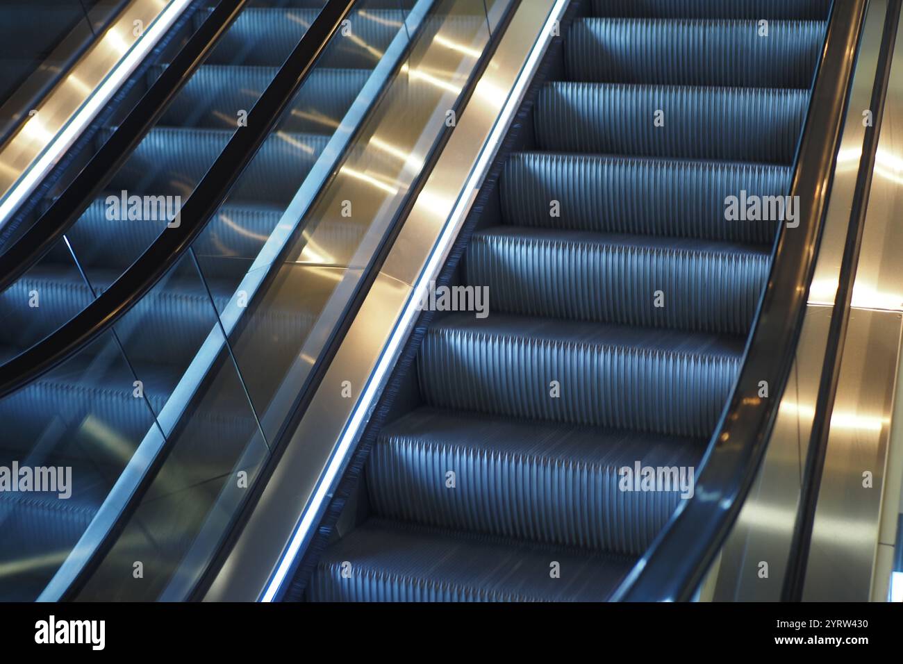 A Closeup Perspective of Escalators Highlighting Modern Architectural ...