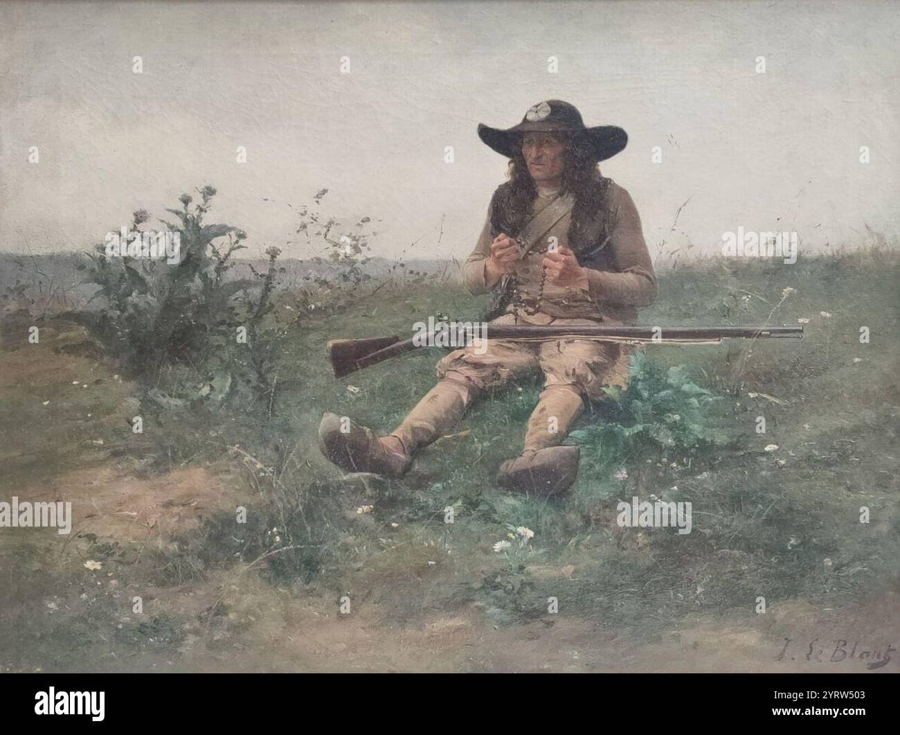 Chouan assis tenant son chapelet - Julien Le Blant Stock Photo - Alamy