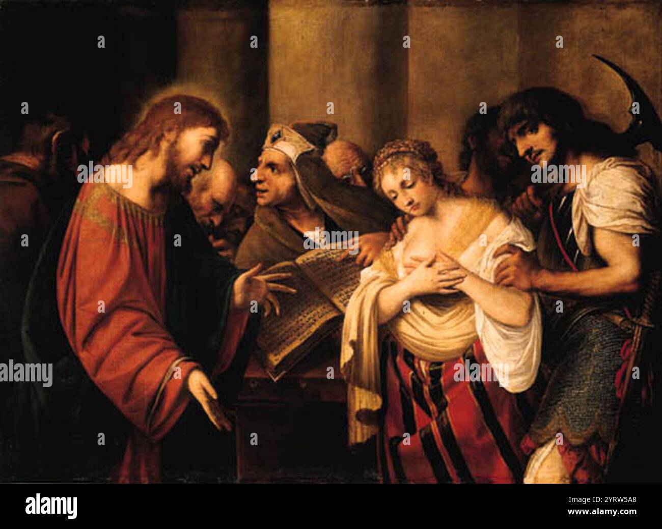 Christ and the Woman taken in Adultery Stock Photo - Alamy