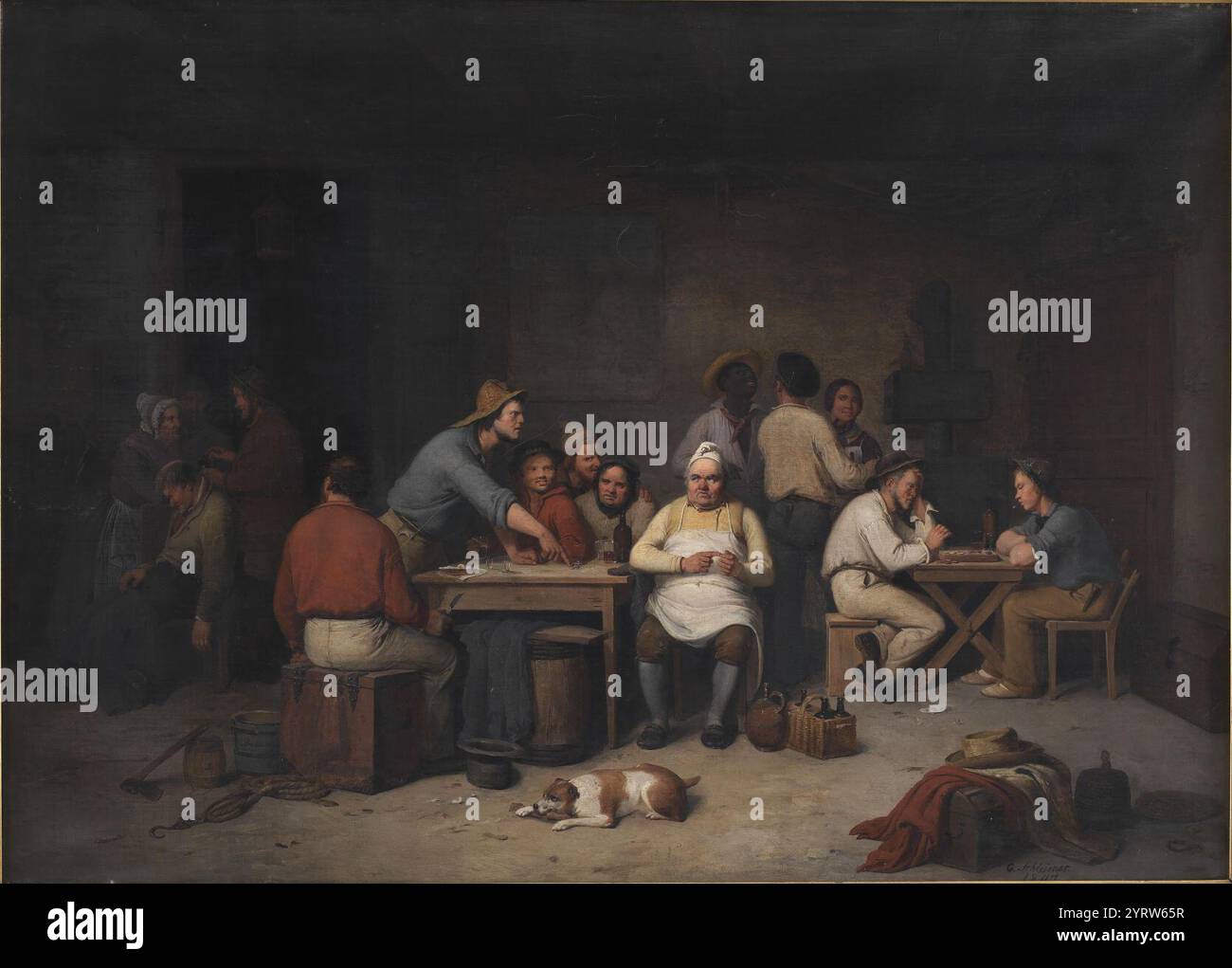 Christian Andreas Schleisner - En scene i værtshuset Brokkensbod Stock ...