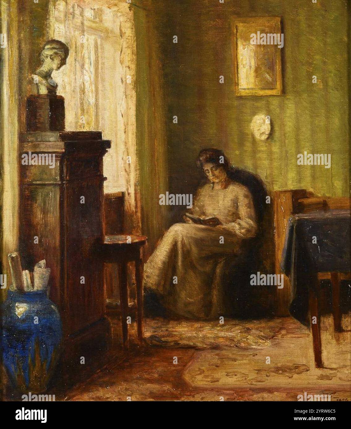 Christian Clausen Interieur mit lesender Dame Stock Photo - Alamy