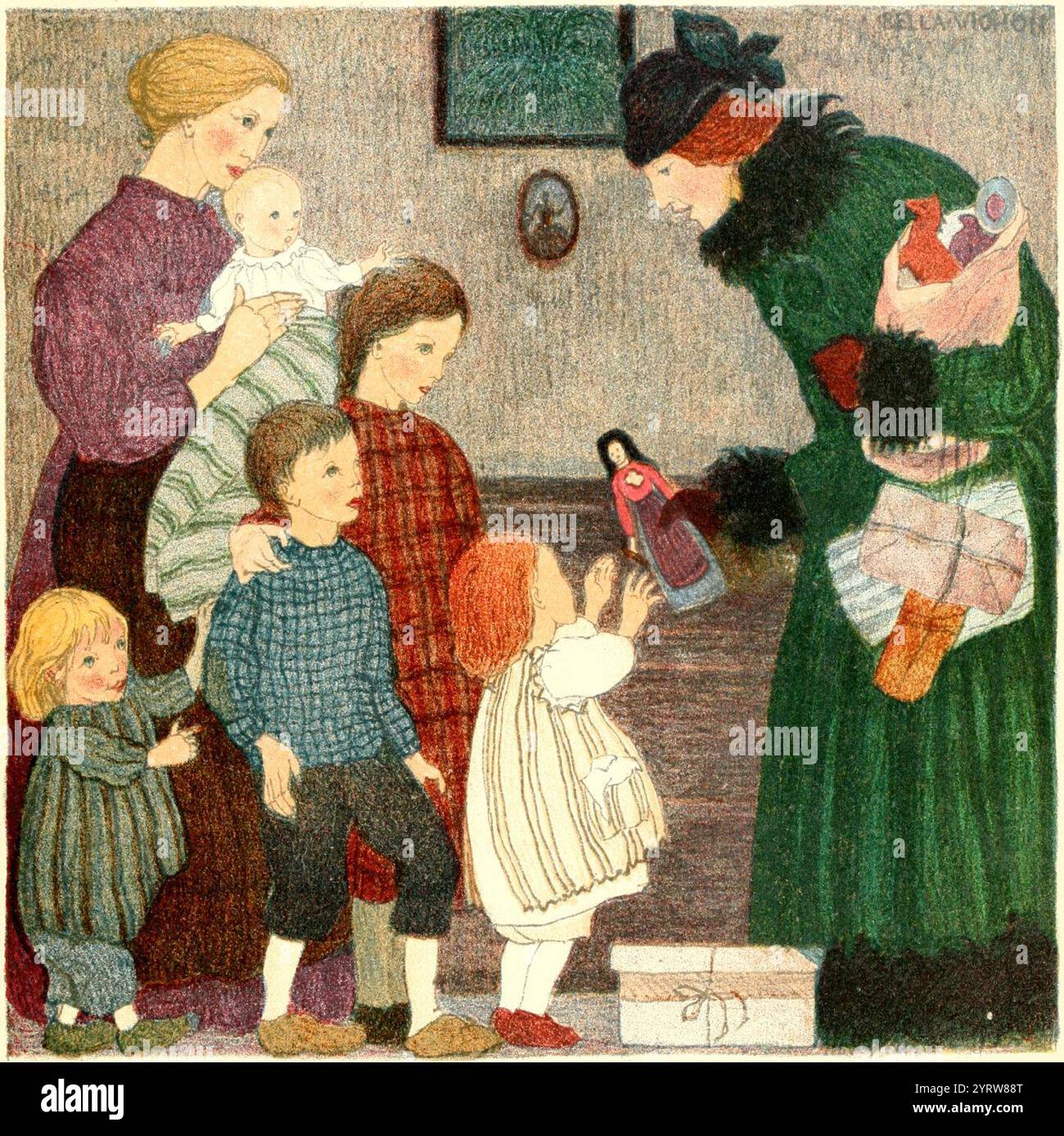 Christmas pictures by children (1922) color plate 11 Stock Photo - Alamy