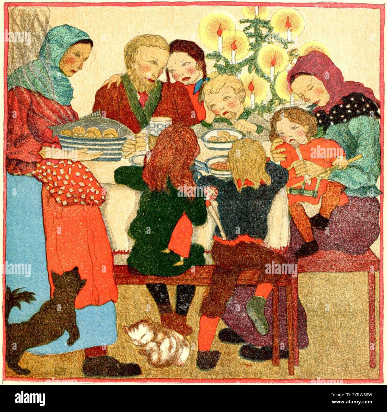 Christmas pictures by children (1922) color plate 08 Stock Photo - Alamy