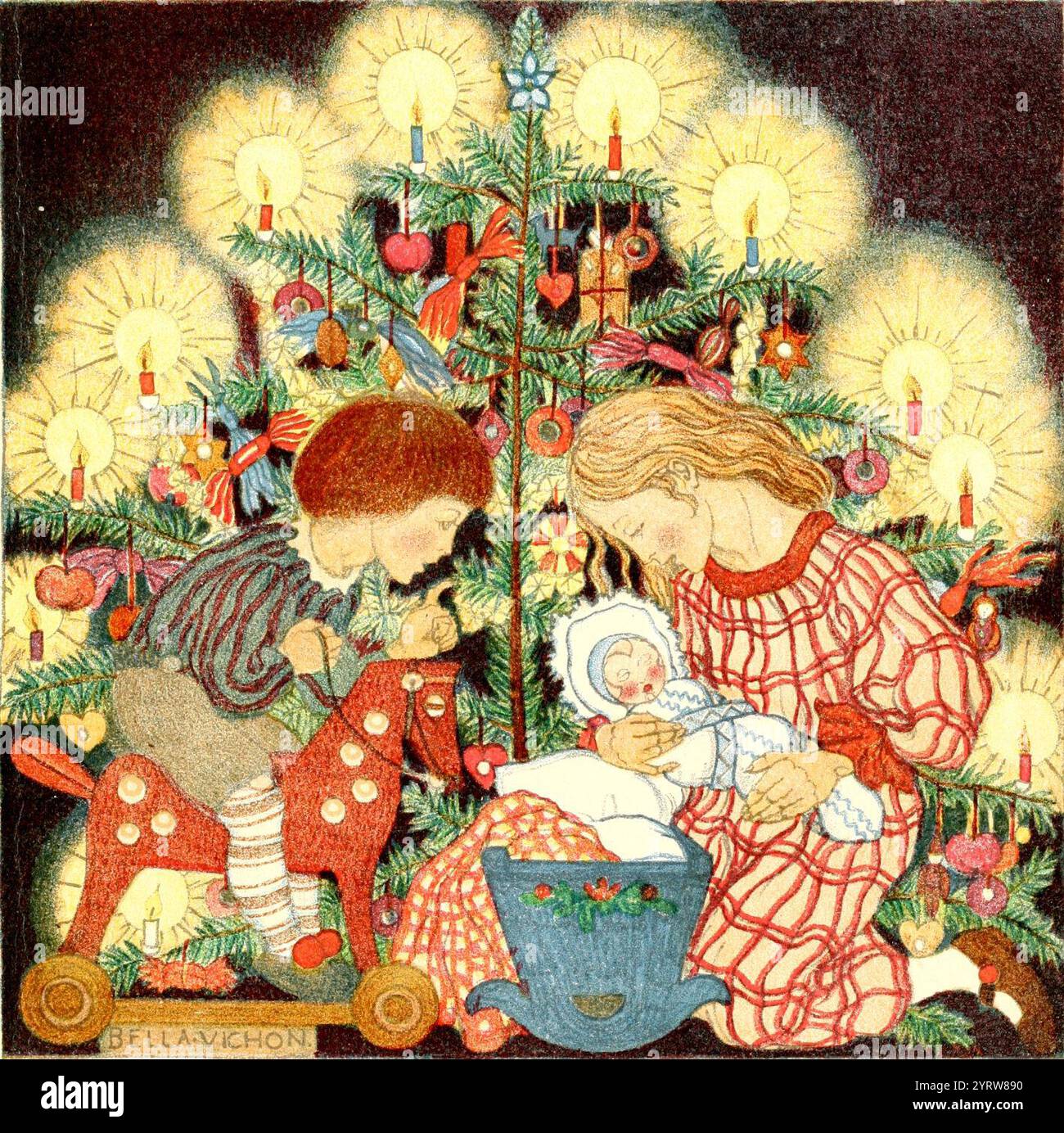 Christmas pictures by children (1922) color plate 07 Stock Photo - Alamy