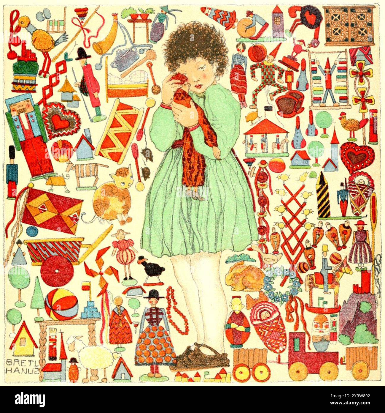 Christmas pictures by children (1922) color plate 12 Stock Photo - Alamy