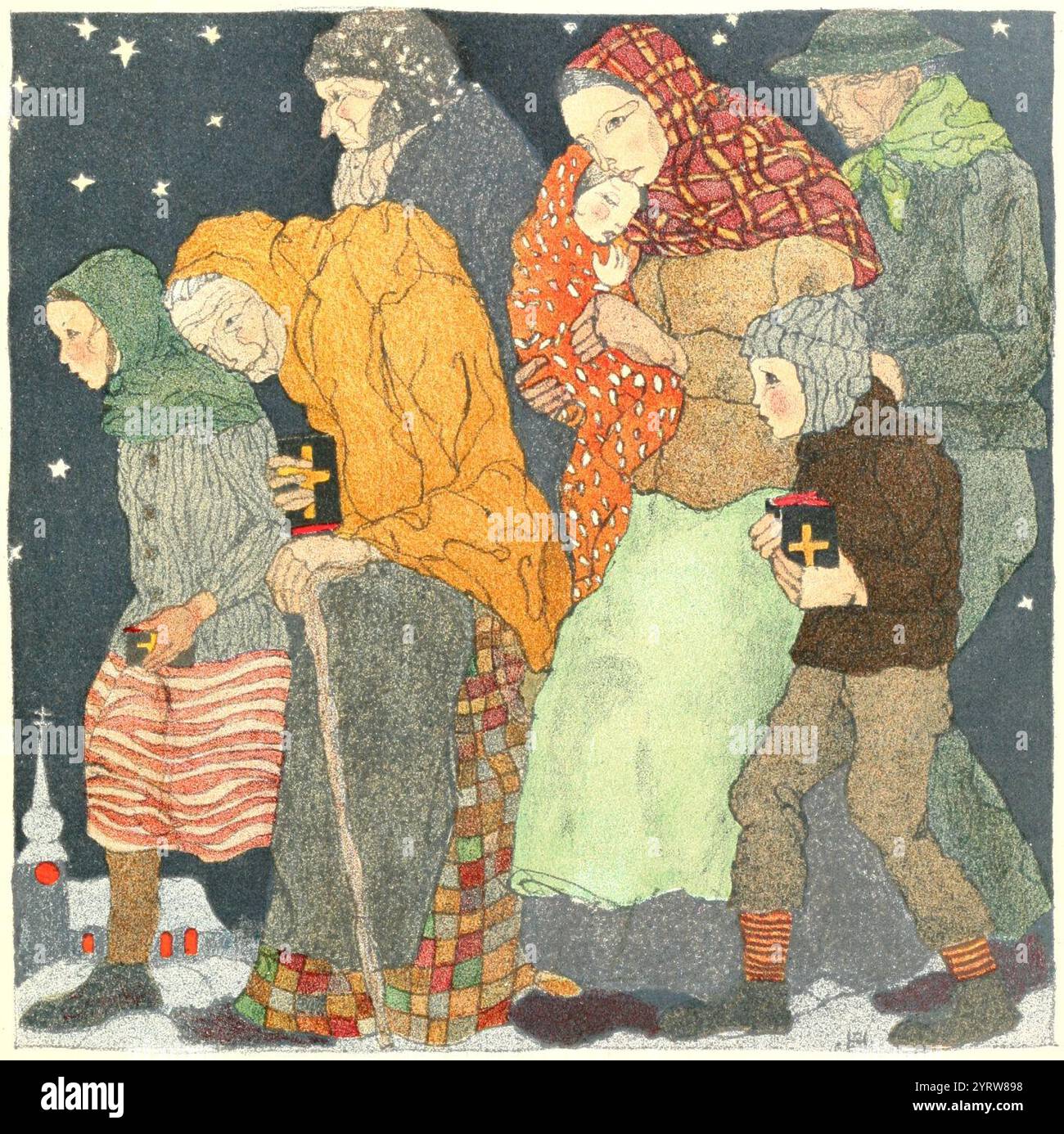 Christmas pictures by children (1922) color plate 04 Stock Photo - Alamy